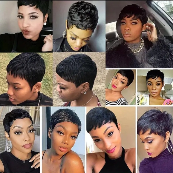 Hair | 4 Inch Women Straight Pixie Cut Short Human Hair Wig | Poshmark